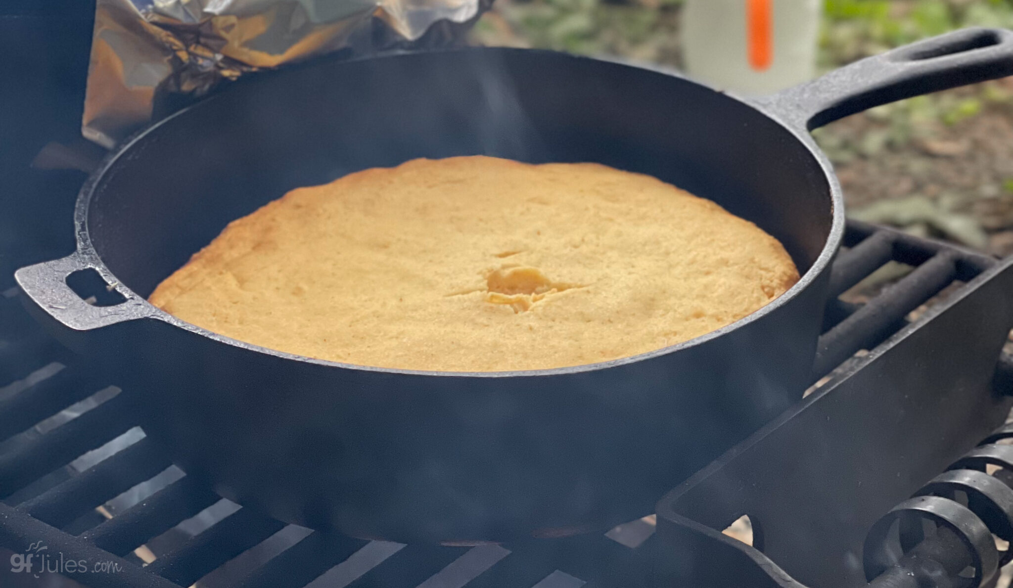 Easy Campfire Skillet Gluten Free Cornbread - gfJules #1 GF blog