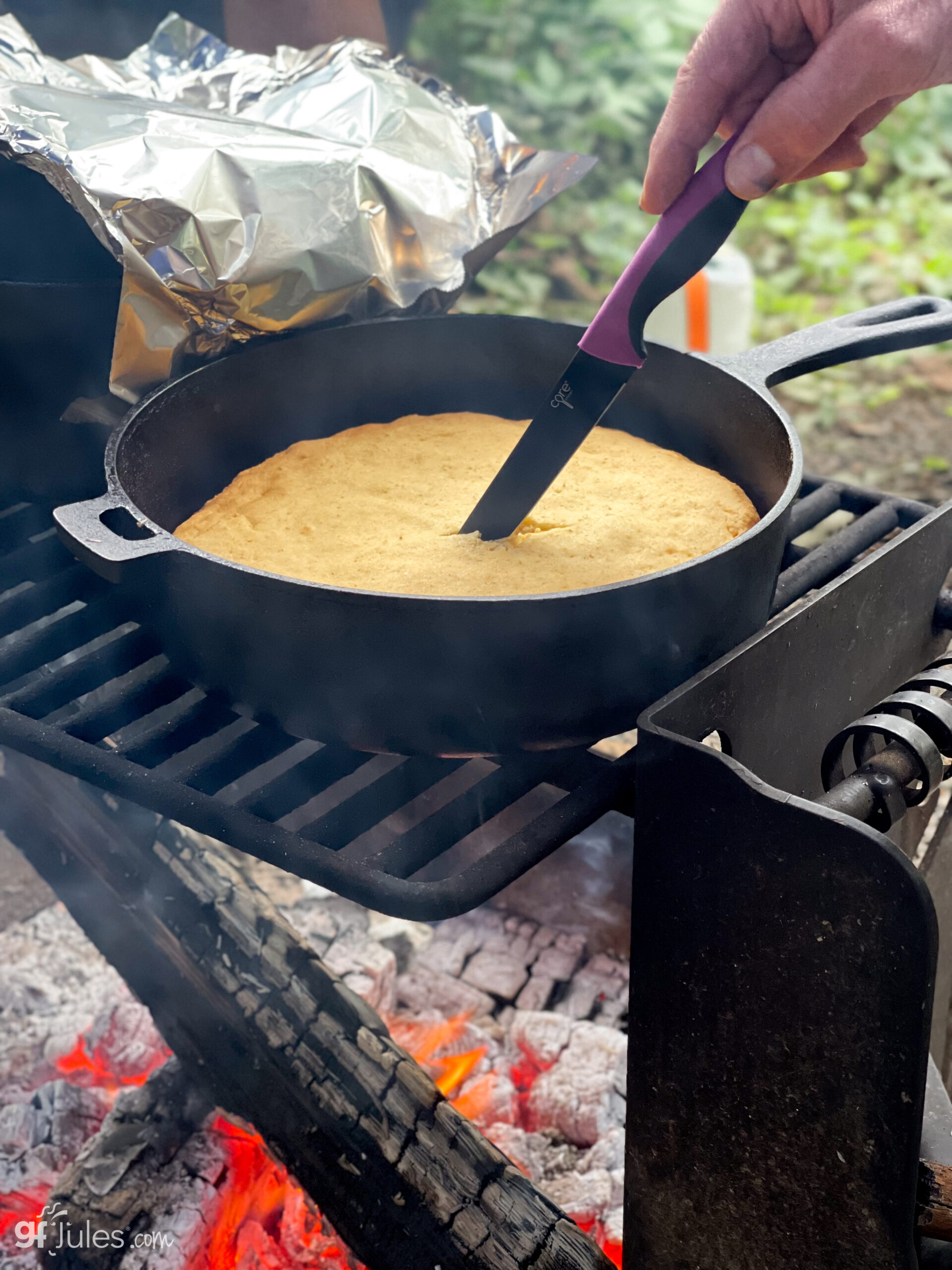 Easy Campfire Skillet Gluten Free Cornbread - gfJules #1 GF blog